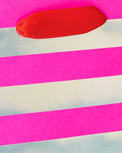 Papyrus 13" Large Gift Bag (Pink Stripes) for Birthdays, Bridal Showers, Baby Showers and All Occasions (1 Bag)