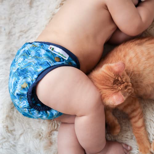 Best Bottom Regular All in Two Diaper Cover | Adjustable Snap Cloth Diapers for Babies | Eco Friendly Reusable Diapers with Waterproof Gussets | Newborns Thru Toddlers 8-35+ Lbs. (Far Far Away)