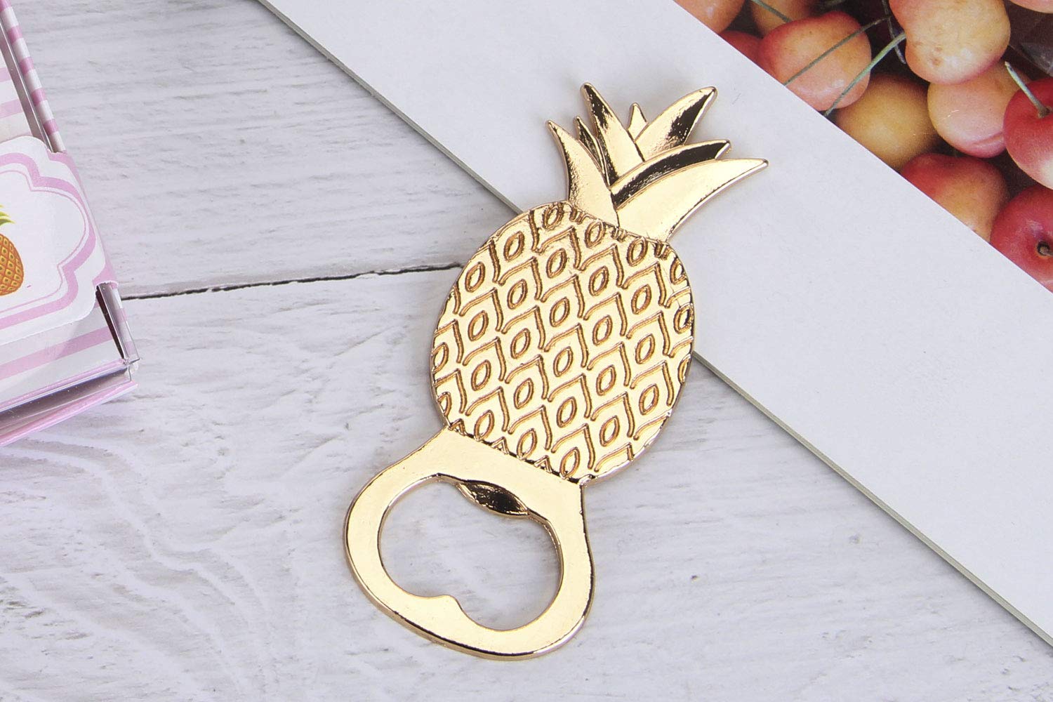 30 PCS Bottle Openers Wedding Favors Decorations, Gold Pineapple, Gift Box Party Supplies