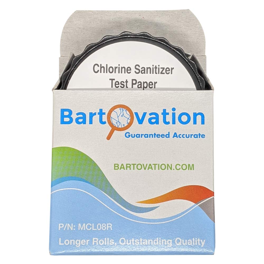 Chlorine Sani Test Strips for Food Service Restaurant Sanitizer Bleach Test Paper, 10-200 ppm [5 Meter Roll]