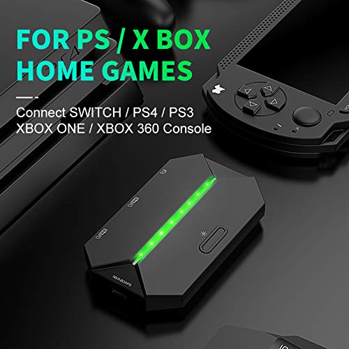 One Hand Gaming Keyboard and Mouse Combo, Wired 39 Keys Mechanical Feel Rainbow Backlit Keyboard+RGB Gaming Mouse+G6L LED Backlit Converter for Nintendo Switch/Xbox One/Xbox 360/PS4/PS3 /PC (Black)