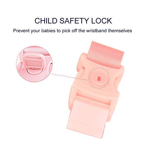 Anti Lost Wrist Link Kids Leash Child Safety Wristband Toddler Harness Leash with Lock (Pink) (Reflective Pink)