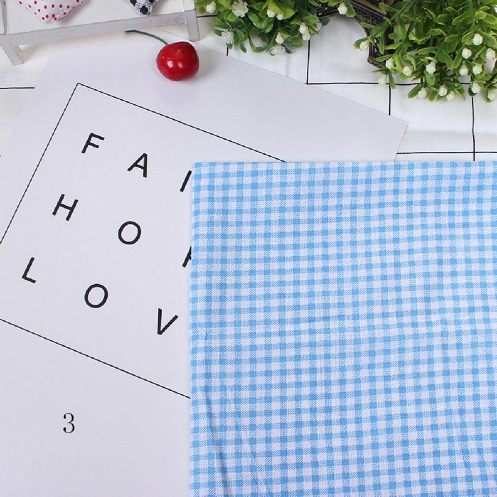 7Pcs Assorted Fat Quarter Bundle Quilt Quilting Cotton Fabric Sewing DIY Set (Blue)