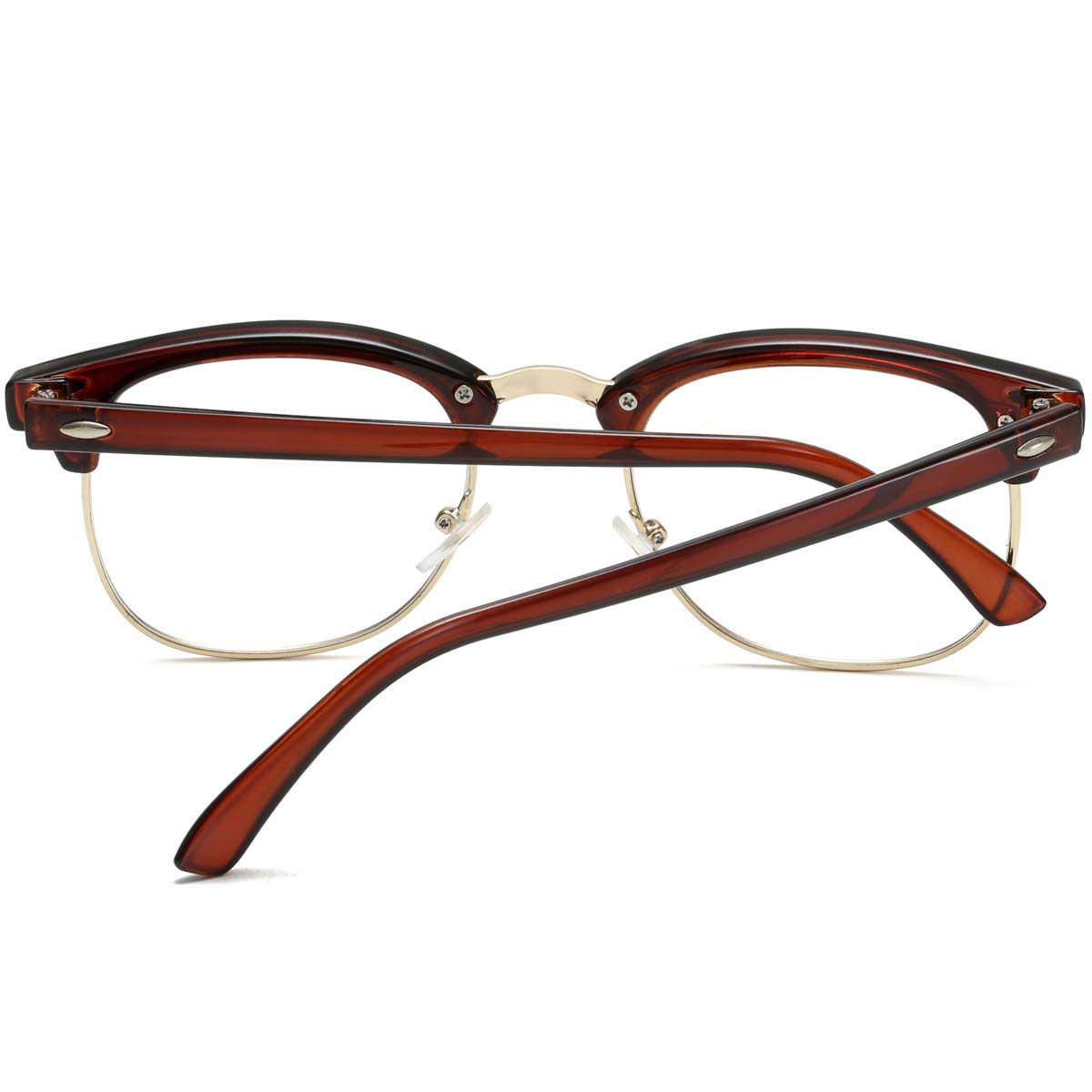 aisswzber Fashion Vintage Classic Semi-Rimless Half Frame Clear Lens Glasses