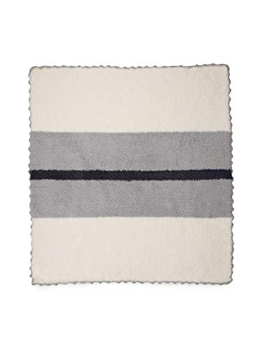 Barefoot Dreams CozyChic Striped Receiving Blanket, Comfy Baby Blanket, Ocean, 30 Inches x 32 Inches