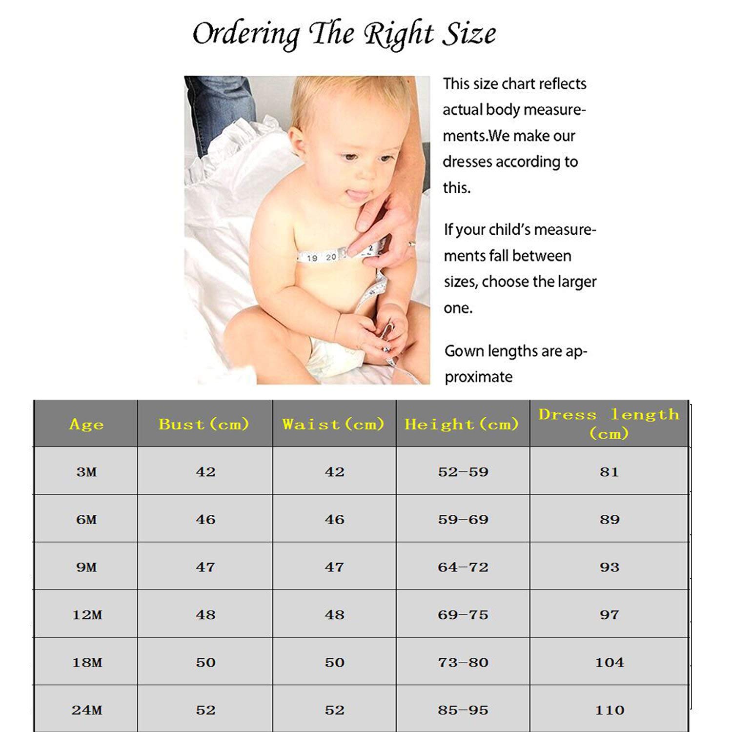 Christening Gown Baby Girl Lace Toddler Dedication Dress for Age 6 Months