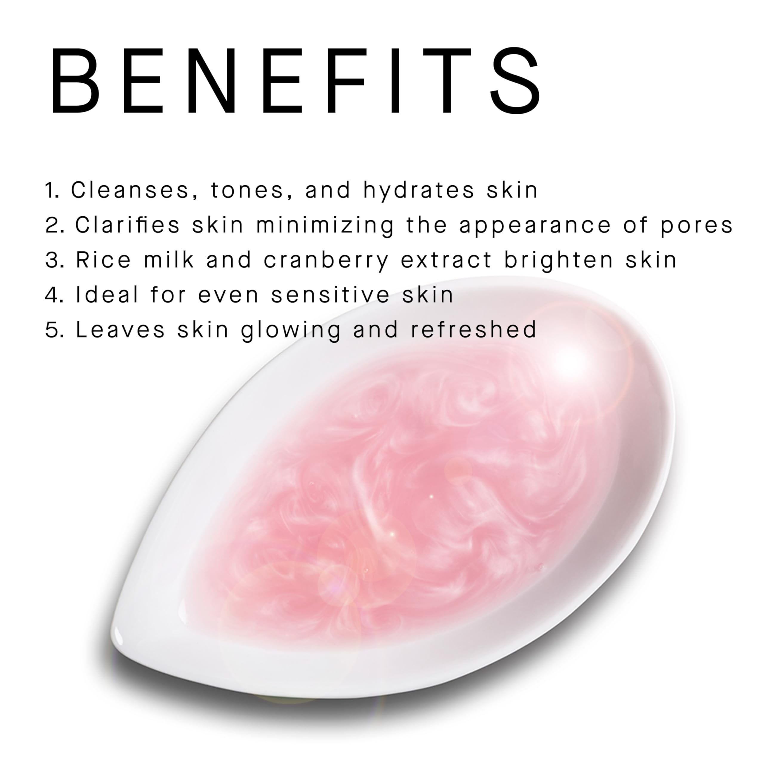 Arcona Cranberry Extract and Rice Toner - Hydrating Milky Brightening Tonic for Glowing Skin. 4.05 fl oz., Made in The USA