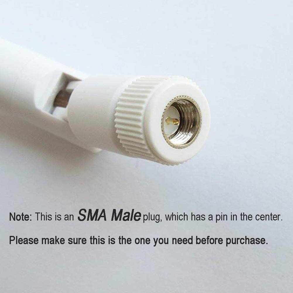 bestkong 2 Pcs 2.4GHz 5dBi Omni WiFi Booster SMA Male Antenna White Color for Wireless Router 8inch 20cm