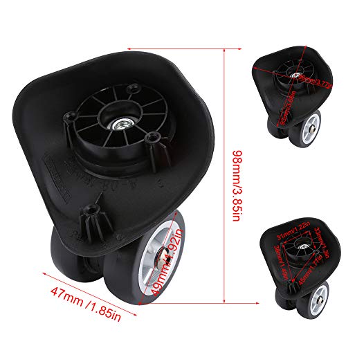 Alomejor 2pz Suitcase Wheel Luggage Wheel Replacement Per Valigia Trolley Right and Left