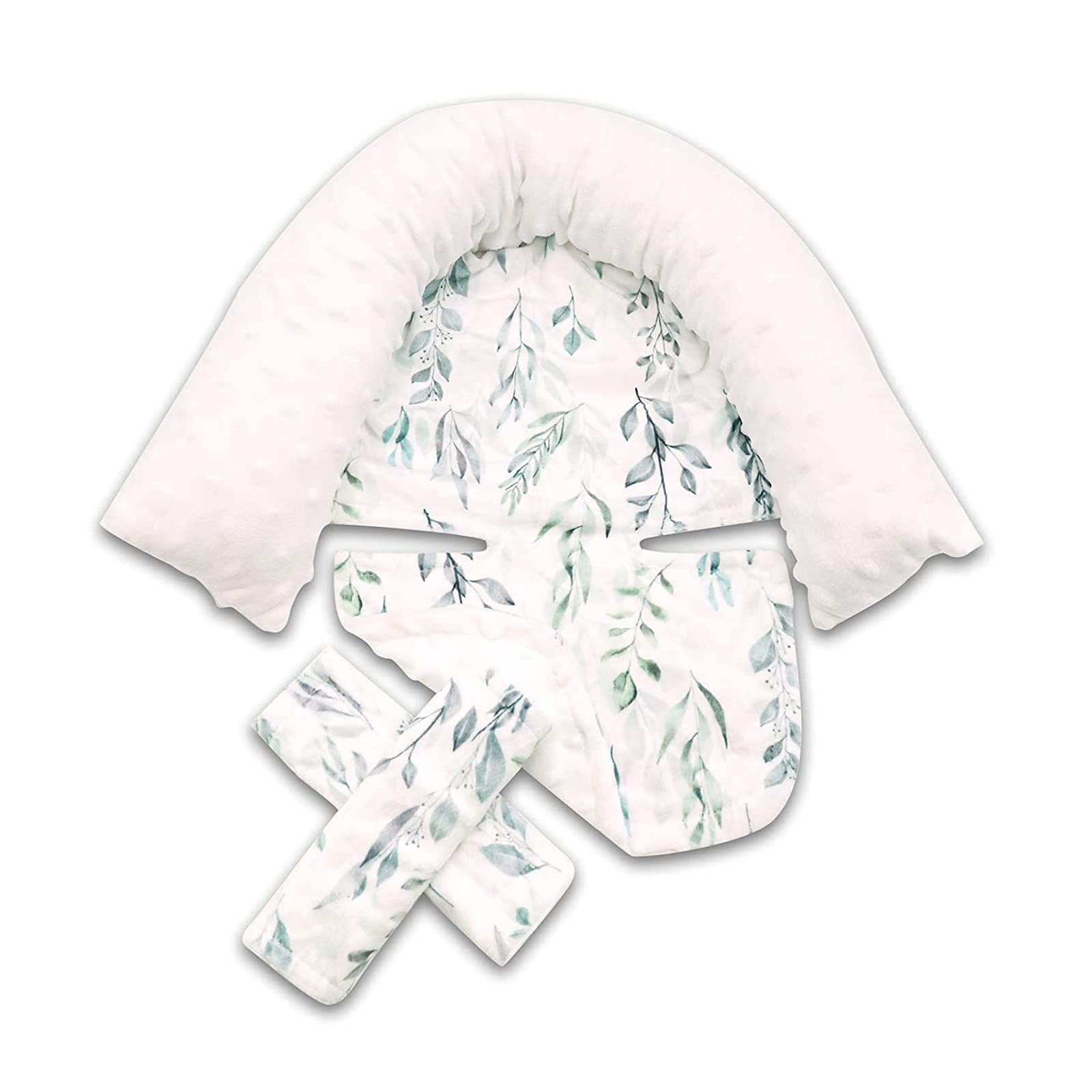 DILIMI Head Support for Car Seat, Head Support and Strap Covers, Carseat Head and Neck Protection (Leaf)