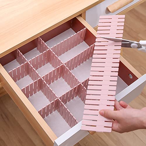 4pcs Drawer Divider Organizer,Plastic Drawer Storage Partition, Home Adjustable Clapboard,Closet Separator Tidy Organizer Container for Underwear Socks Belt Office Supplies (47 * 7CM-blue), 4pcs Dr