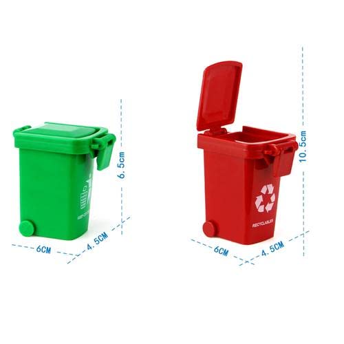 AITING Kids Push Toy Vehicles Garbage Truck's Trash Cans Toys Mini Curbside Vehicle Garbage Bin