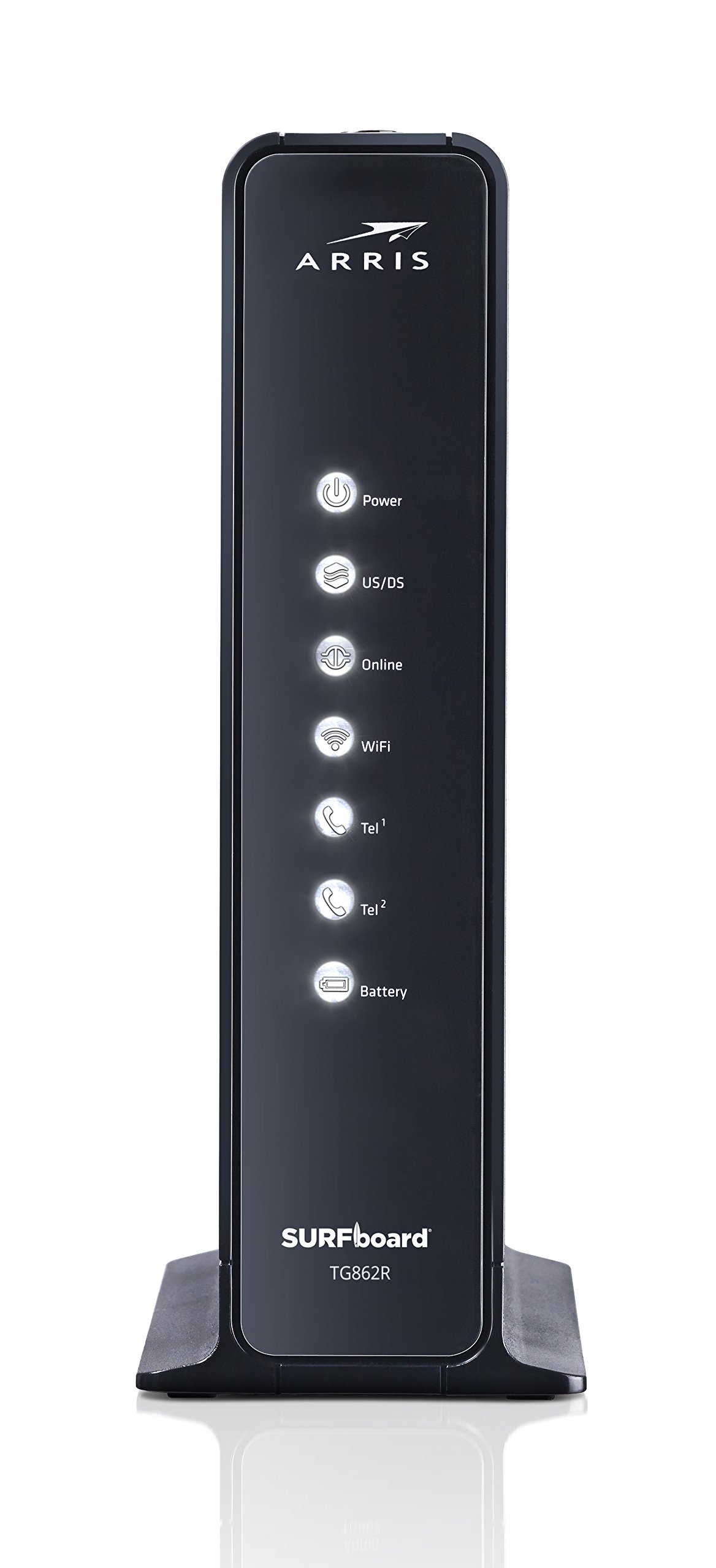 ARRIS SURFboard TG862R Cable Modem, N300 Wi-Fi Router and Voice Service for Xfinity, Retail Packaging Black