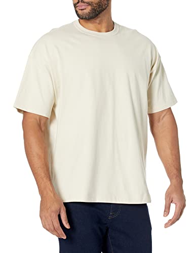 Amazon Aware Men's Oversized Heavyweight Cotton Short-Sleeve T-Shirt, Beige, 3X-Large