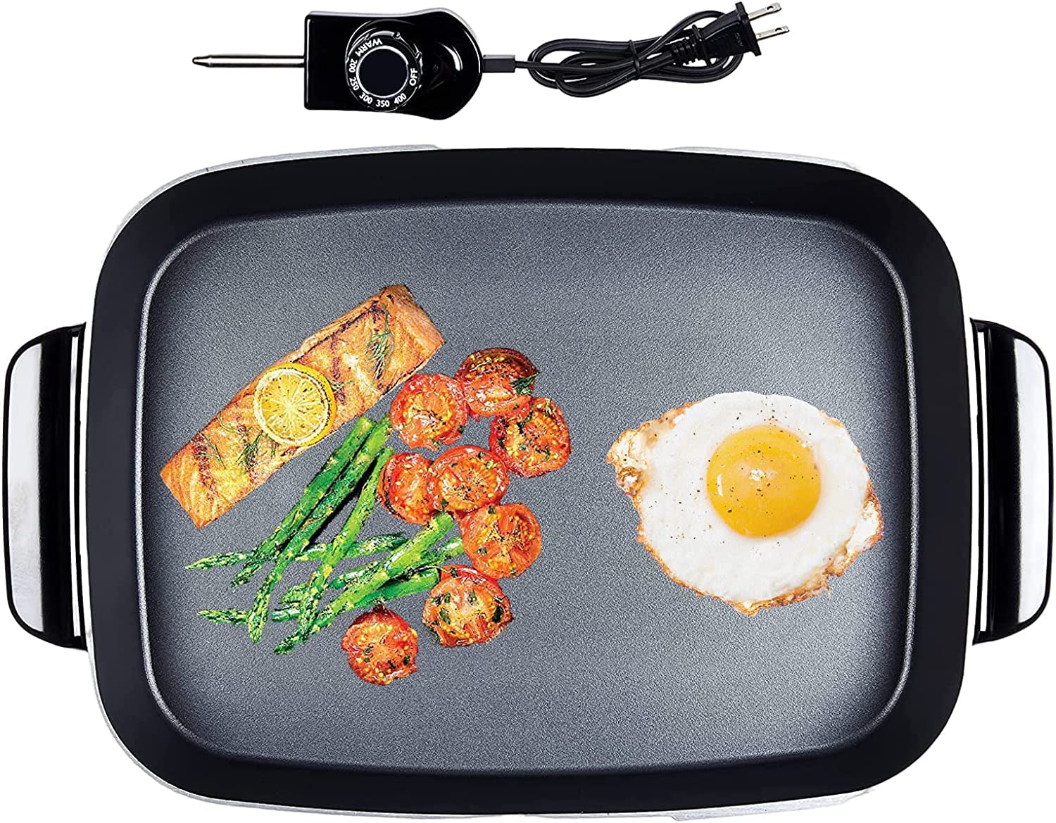 16 Inch Nonstick Electric Skillet - with Glass Cover Electric