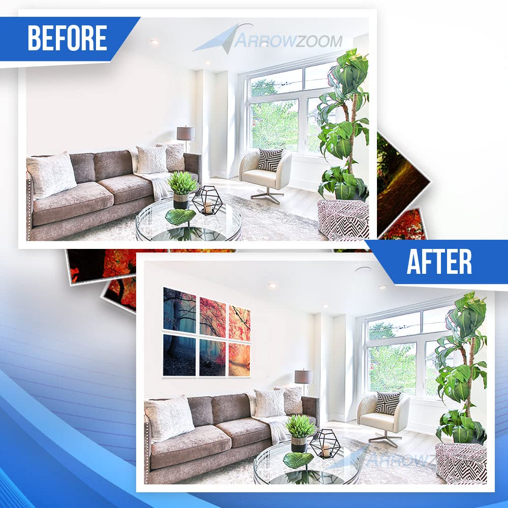 Arrowzoom 6 Felt Wall Art Acoustic Panel Display Stylish Decorative Acoustical Tiles Noise Reduction Recording Studio Room Home Treatment Strong Adhesive DIY Nature Design C 23.6 x 35.4 in AZ1228