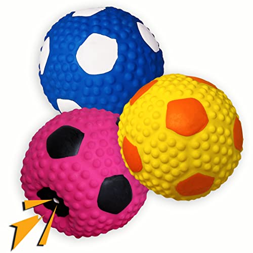 Wieppo Soft Squeaky Dog Ball 2.56â, Latex Squeaky Dog Toys for Medium Dogs and Small Dogs to Fetch, Chase 3pcs