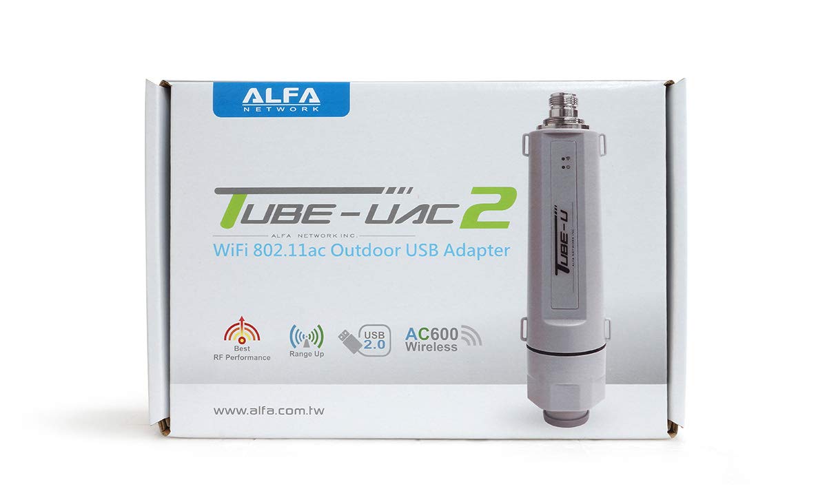 Alfa Tube-UAC2 802.11ac Dual Band 2.4/5 GHz Long Range USB Adapter 9 dBi Omni Antenna kit