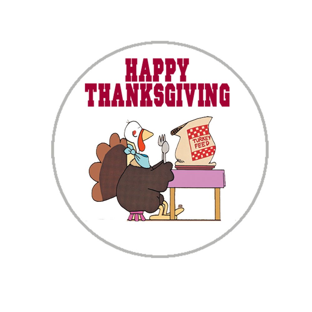 Assorted Thanksgiving Envelope Seals - 1.2" Fun Thanksgiving Stickers - 144 Stickers