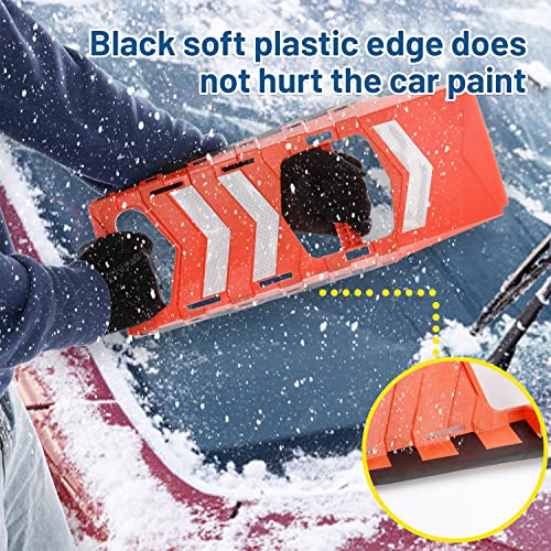 2Packs Heavy Duty Survival Shovel for Off Road,Camping,Beach,Digging Dirt, Sand, Mud & Snow,Winter Snowy Day Snow Shovel,Ice Scraper, Snow Ice Removal for SUV Truck Vehicle Car Window Windshield