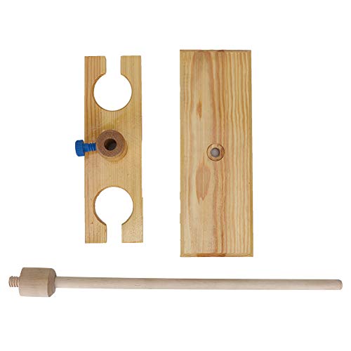 Funnel Stand, 2 Holes Wooden Separating Funnel Stand Holder Adjustable Height Funnel Rack for School Laboratory Experiment Fixing Accessories