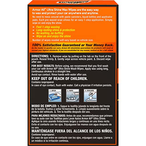 Armor All Ultra Shine Wax Wipes (12 Count)