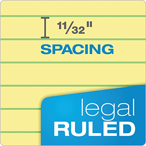 Ampad Gold Fibre Writing Pads, 8-1/2" x 14", Legal Rule, Canary Paper, 50 Sheets, 12 Pack (20-030R)