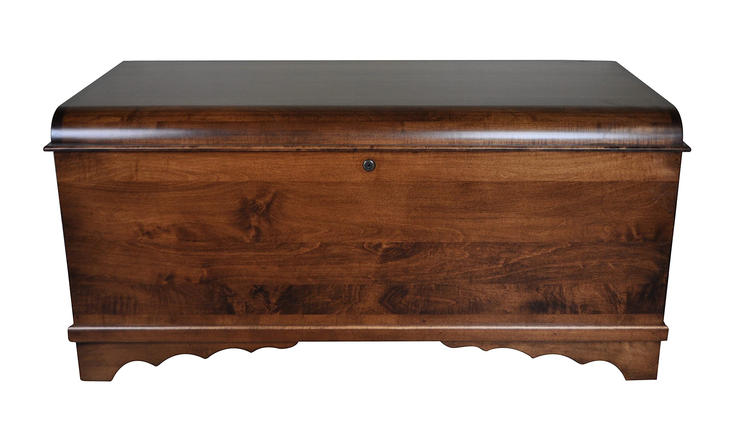 46" Cedar Hope Chest with Waterfall Top β Amish Cedar Chest w/Anti-Slam Hinges β Hope Chest with lock β Blanket Chest - Trunks for Blankets (Rustic Quartersawn Oak Wood, Asbury Stain, 46" Long)