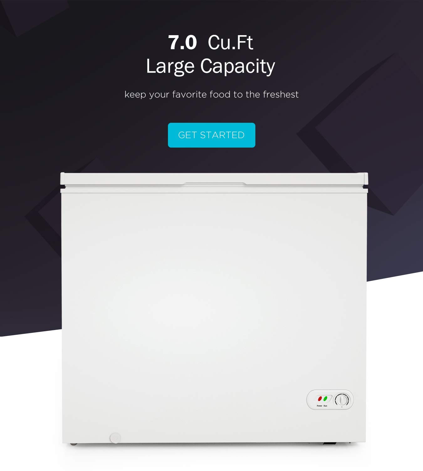 5.0 Cubic Feet Chest Freezer with Removable Basket, from 6.8℉ to -4℉ Free Standing Compact Fridge Freezer for Home/Kitchen/Office/Bar (WHITE)…