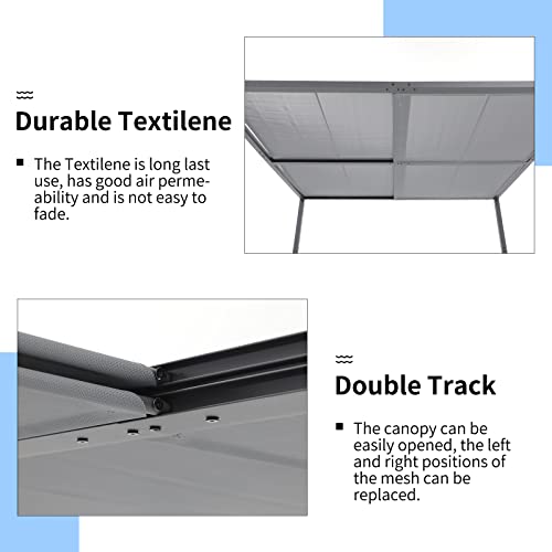 COBANA Outdoor Pergola, 9β x 9β Patio Aluminum Pergola Sun Shade with Adjustable Textilene Roof for Garden, Backyard, Lawn, Poolside