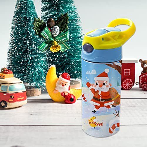 4pcs 12oz Sublimation Blanks Sippy Cup,Sublimation tumblers for Kids,Stainless Steel Insulated Toddler Water Bottle with Leak-Proof Straw Lid and Handle(Four Colors)