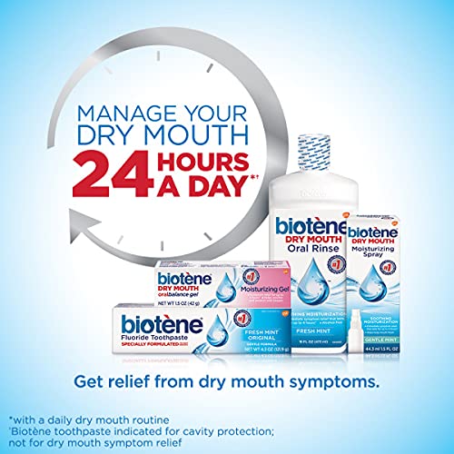 biotène Gentle Formula Fluoride Toothpaste, Fresh Mint 4.3 oz (Pack of 2)