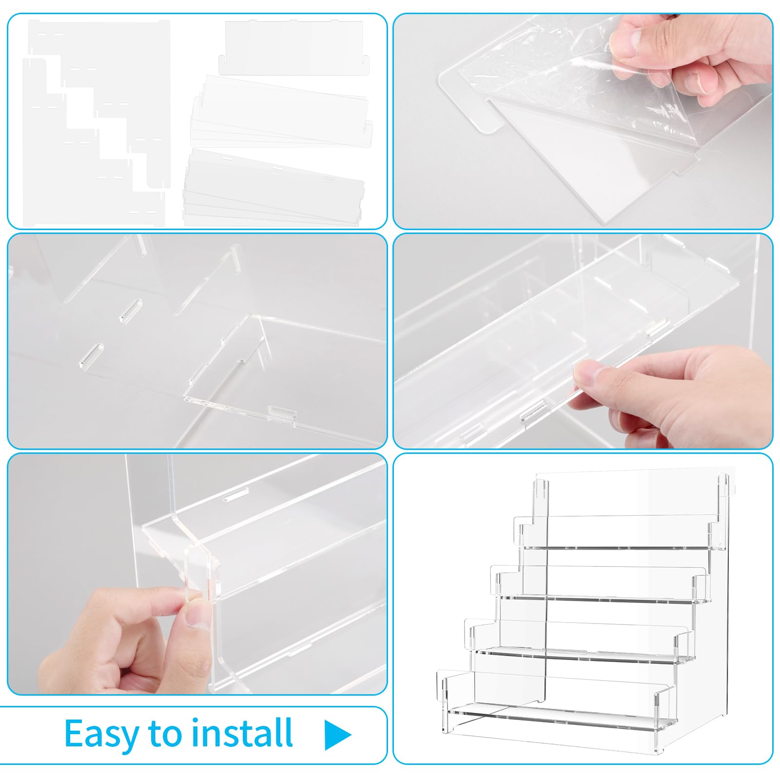 4 Tier Acrylic Greeting Card Display Stand Sticker Display Stand for Vendors Retail Display Postcard Display Photo Stand Retail Display Racks Mail Organizer Stamp Pad Holder Storage for Cards