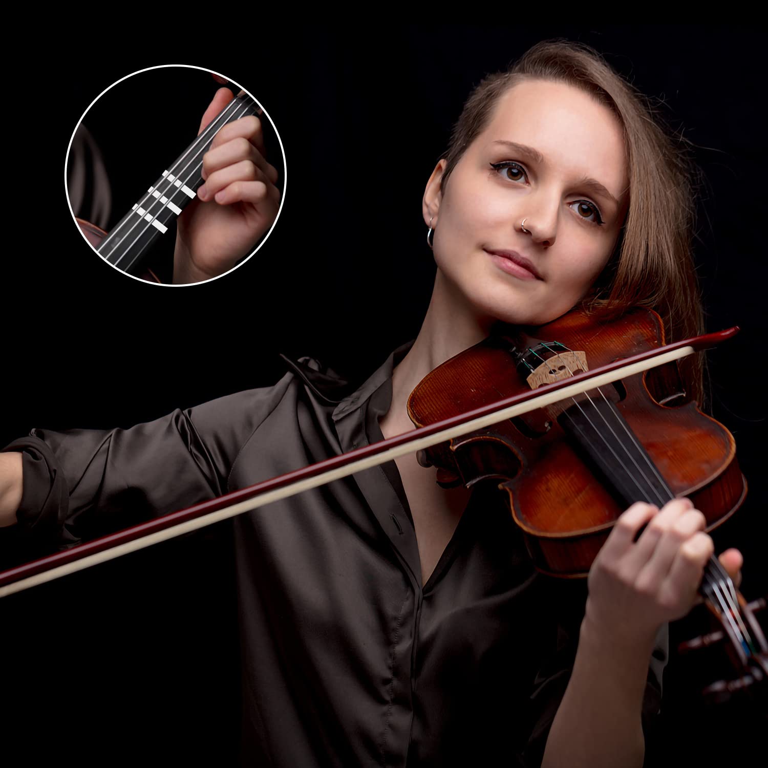 2 Rolls Violin Fingering Tape for Fretboard, 216 ft/66m Orchestral Instrument Fingering Tape Fingerboard Tape Note Positions Violin Accessories for Beginners Cello Guitar (White)