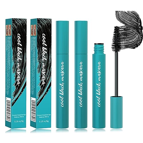 2 Pack New Thrive Liquid Mascara, Black Mascara for Natural Lengthening and Thickening Effect，Waterproof & Smudge-Proof Mascara, No Flaking/No Clumping
