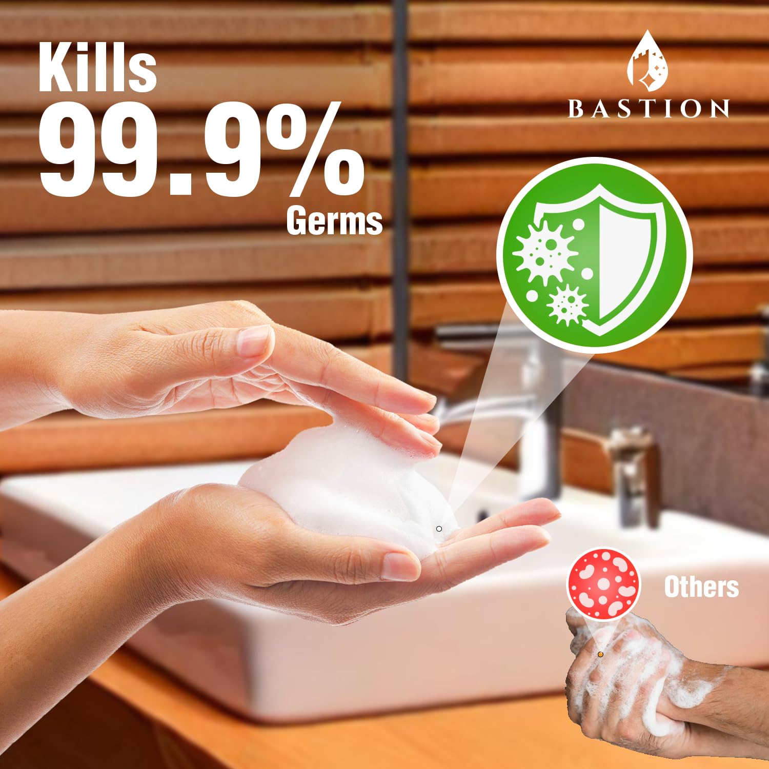 Bastion Foaming Antibacterial Hand Soap: Mandarin Orange Scented Instant Foam Hand Wash Refill 1 Gallon (128 oz) Bulk Jug. Made In The USA