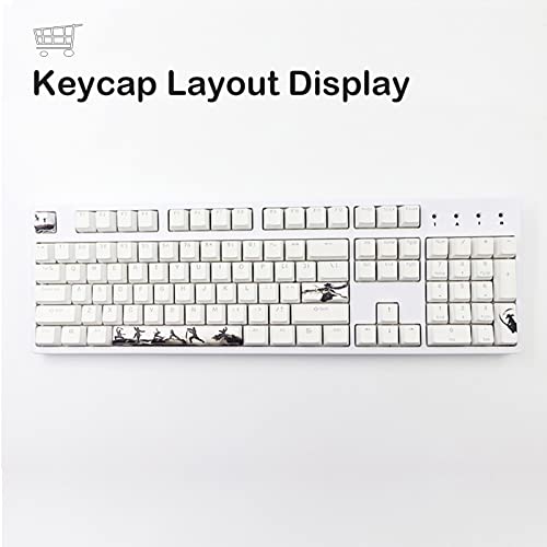 4Pcs Custom Keycaps, Space, ESC, Enter and Numpad Enter Keys Comfortable Feel Color Lasting Cartoon Pattern DIY PTB Keycaps for DIY Mechanical Keyboards(Knight )