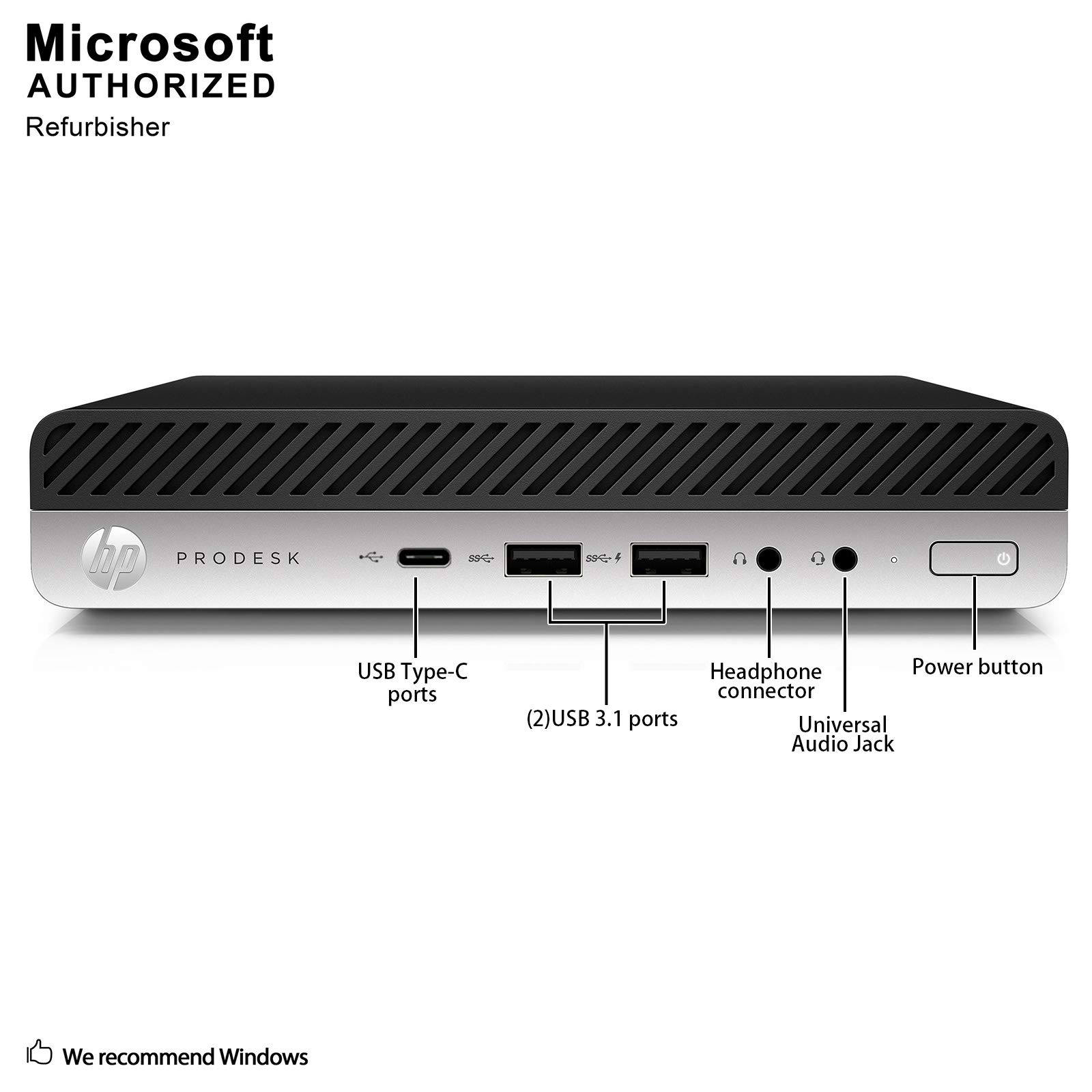 HP ProDesk 600 G3 Desktop Mini High Performance Business PC, Intel Quad Core i5-7500T 2.7GHz, 8G DDR4, 1T SSD, WiFi, BT, DP, Windows 10 Pro 64 Language Supports English/Spanish/French(Renewed)