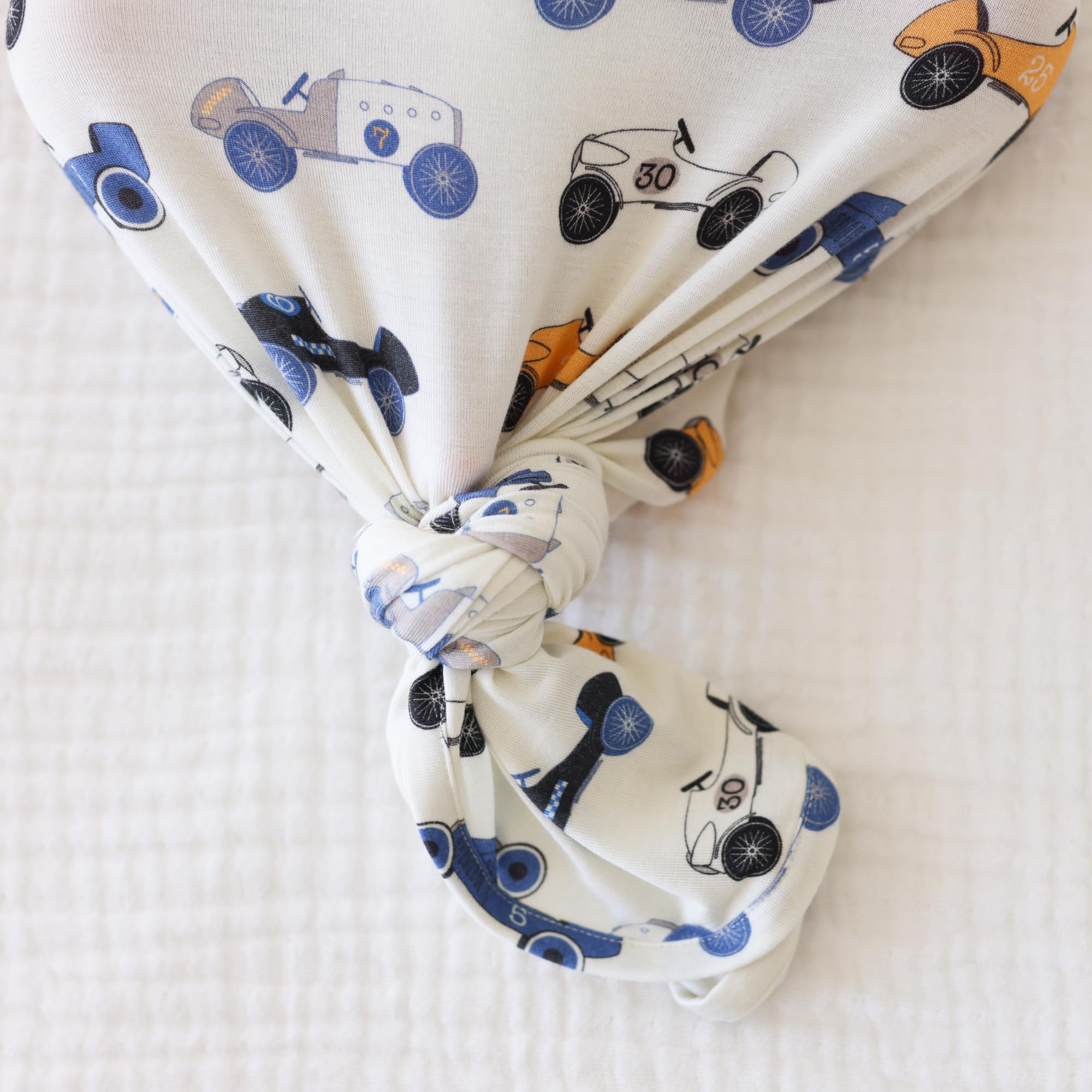 Posh Peanut Infant Gown - Unisex Soft Baby Clothes - Viscose from Bamboo Infant Layette Swaddle Wear- 0-3 Months (Enzo Knotted)