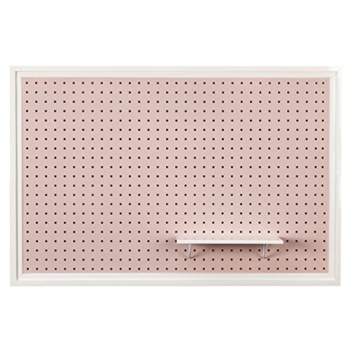 ARTAWEIN Pegboard Organizer - Craft Peg Board, Nursery Storage, Wall Organizer and More, Comes with 1 x Free Shelf Fits Most 1/4" and 1/8" Pegboard Accessories (Pink)