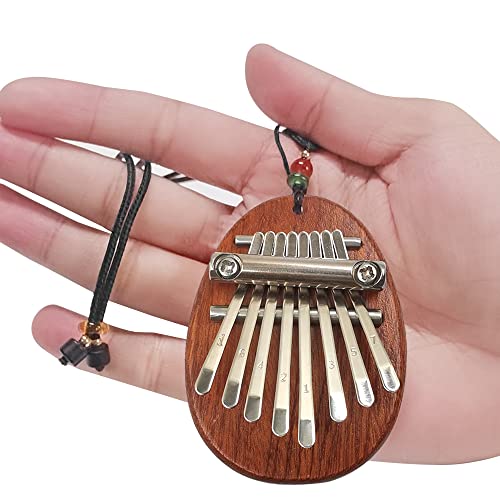 2 Set Thumb Piano 8 Keys, AIFUDA Mini Thumb Piano Portable Finger Piano Musical Instruments Gift for Adults with Lanyard