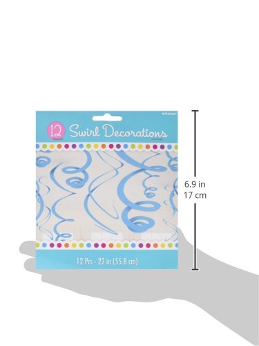 amscan Plastic Swirl Decorations, 22", Bright Pink - 12 Pcs