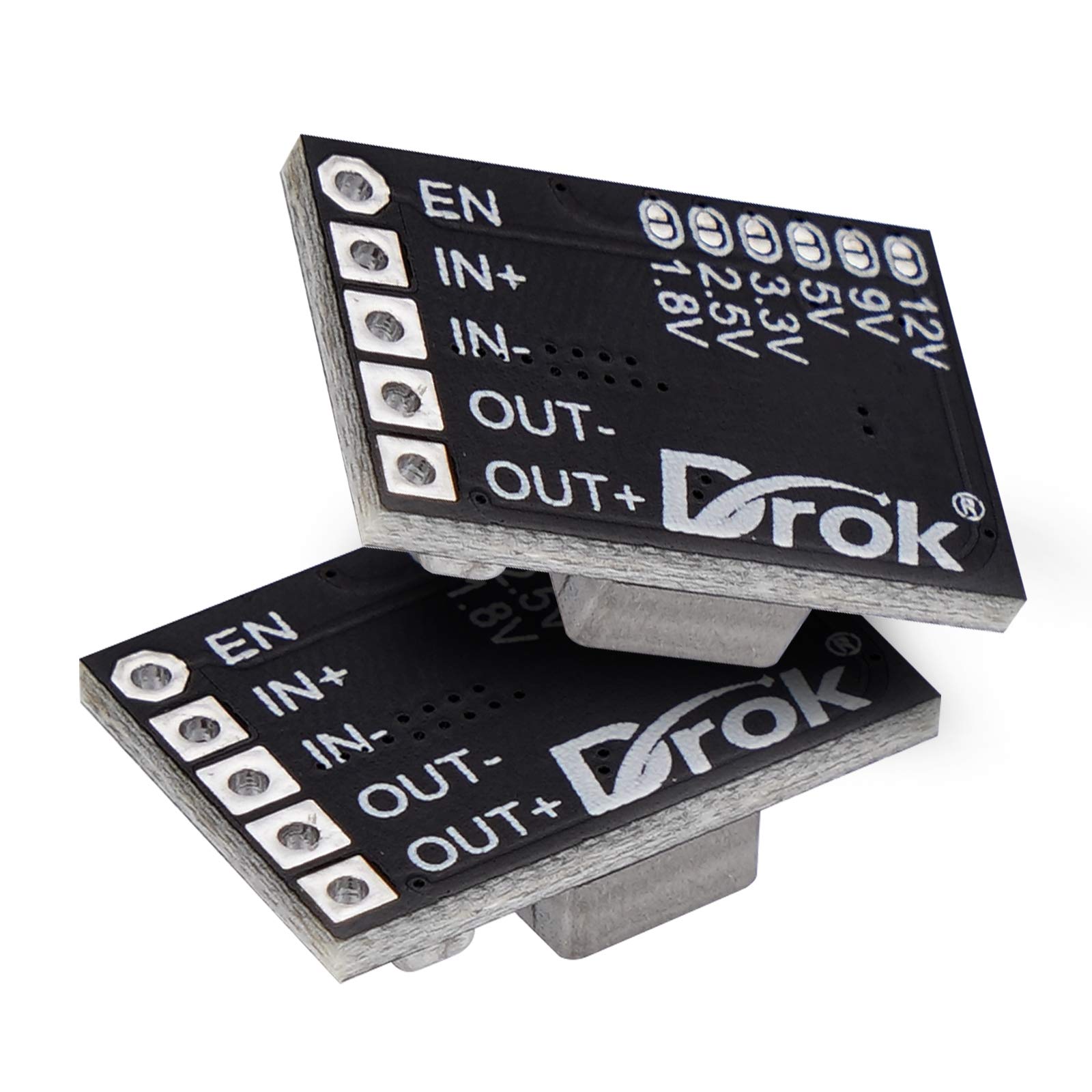 DROK DC Buck Converter, 6pcs Mini Voltage Regulator DC 4.5-20V 12V 9V Step Down to 5V Reducer Board 3A 10W Fixed Adjustable Volt Output Step-Down Transformer Power Supply Stabilizer Module