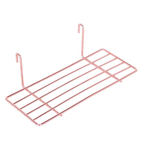 GRIDYMEN Straight Shelf for Wire Wall Grid Panel,, Wire Wall Organizer and Display Shelf, Small Wall Shelf Rack for Succulent, Flower Pot and Wall Decor, Size 9.8" x 4.9" x 2.9", Rose Gold