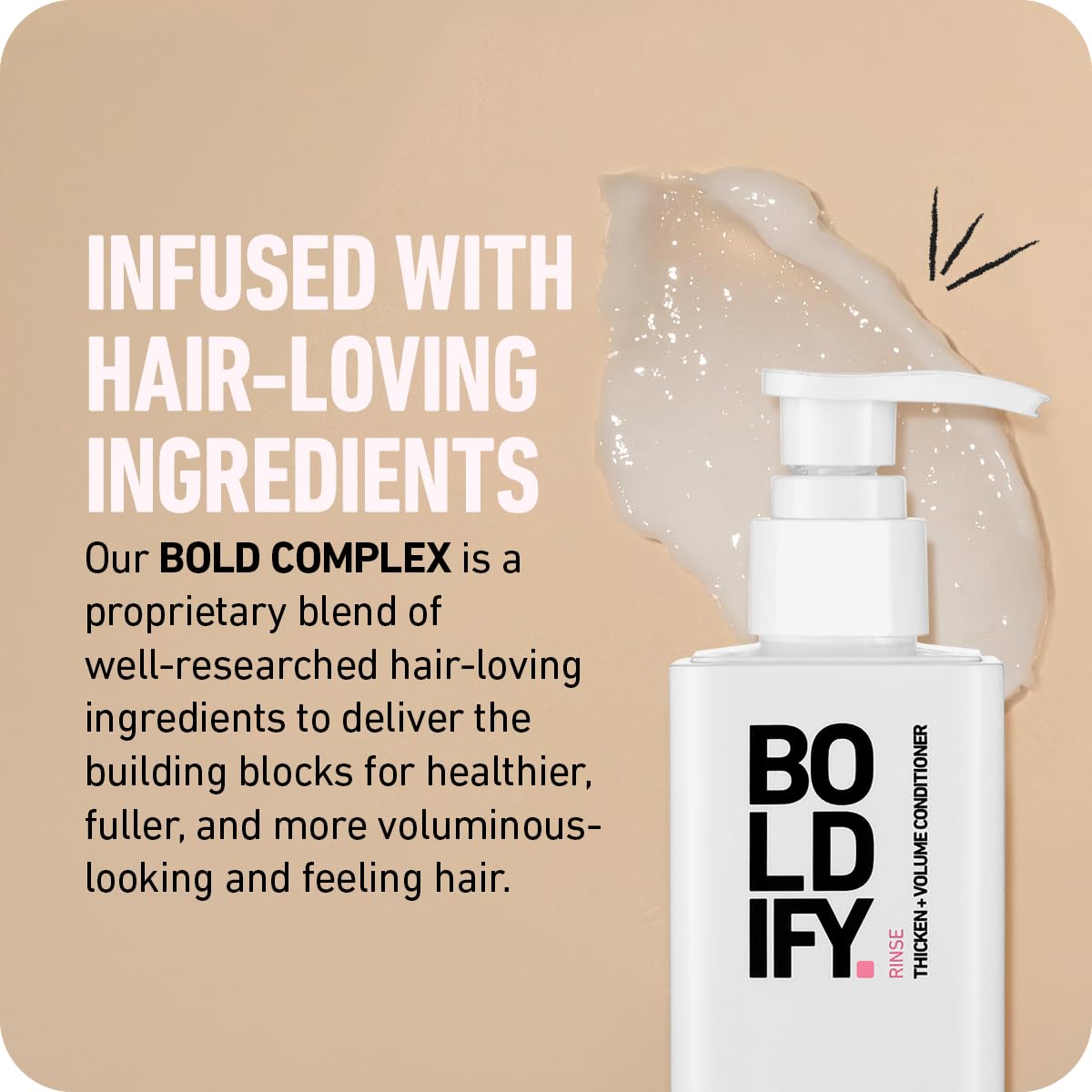 Boldify Thicken Volume Conditioner - Ultimate Biotin Formula for Hair Thickening, Split End Repair, Nourishment, and Fine or Oily Hair for Women & Men