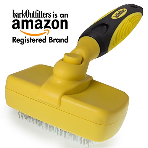 barkOutfitters Cat Slicker Brush, Quick Self-Cleaning Pro Quality Grooming Comb for Cats