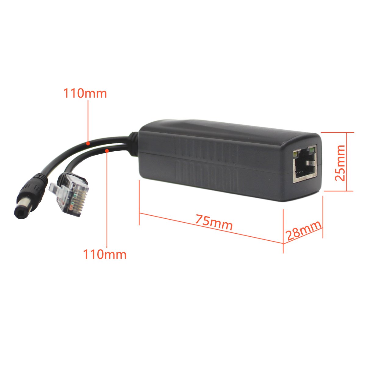 ANVISION 4-Pack 12V DC Output Active PoE Splitter Adapter, IEEE 802.3af, 10/100Mbps, for IP Camera AP Voip Phone and More, AV-PS12