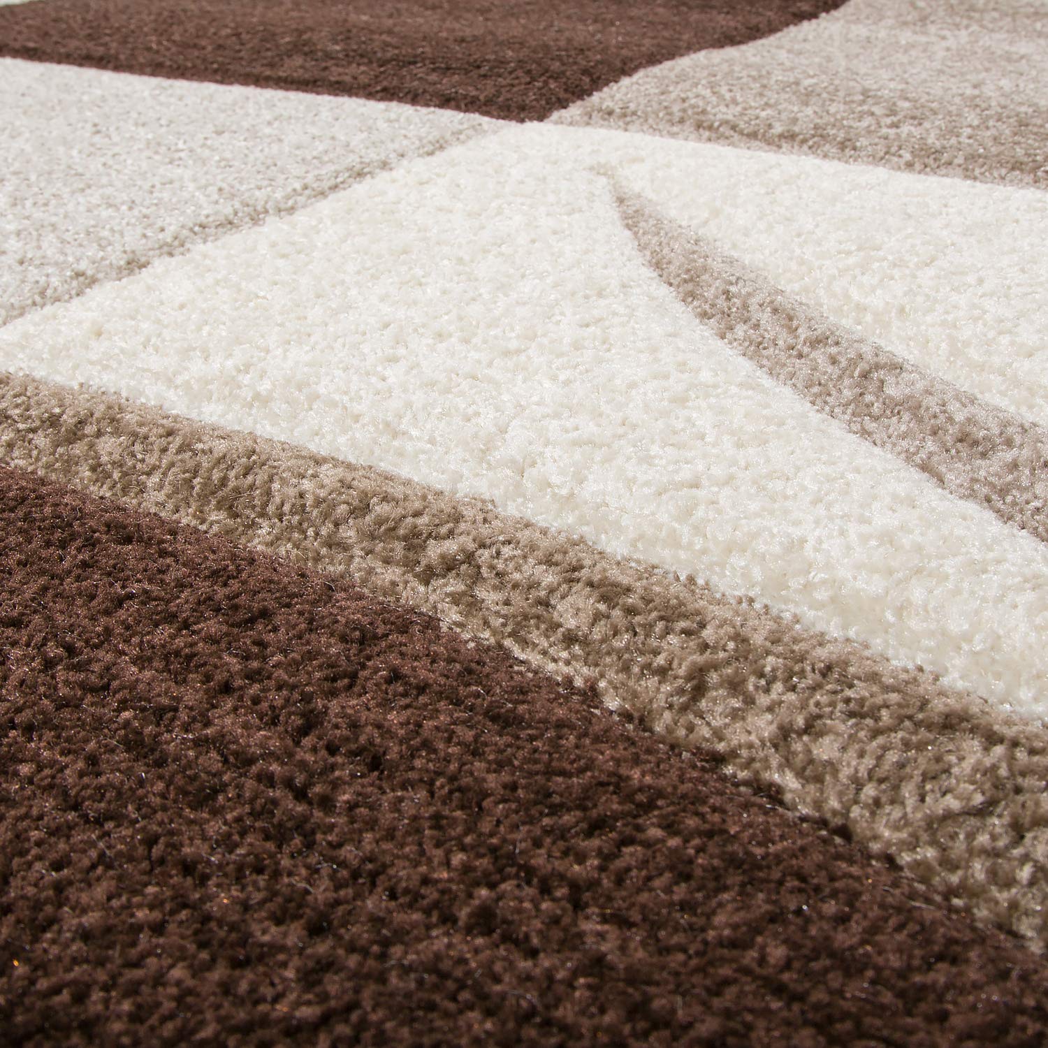 Paco Home Area Rug Checkered with Modern Carved Shades in Beige Brown, Size: 5'3" x 7'7"