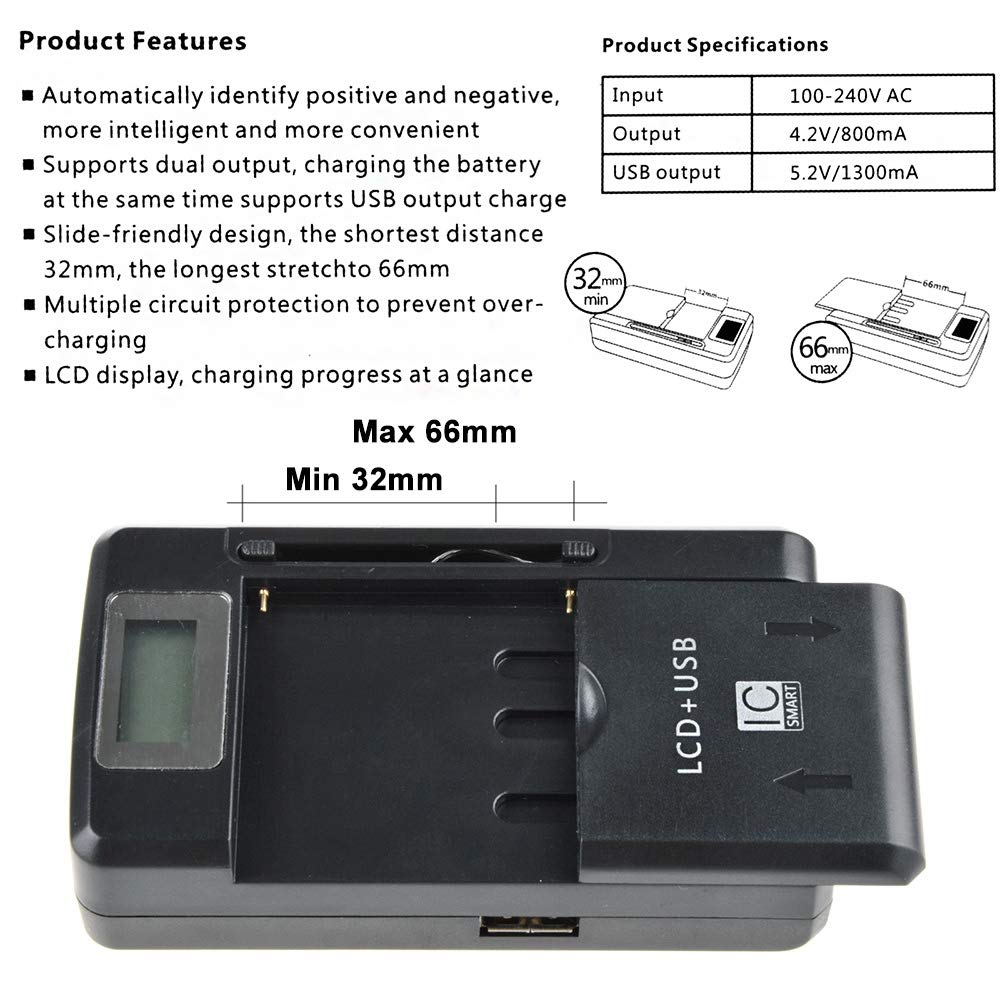 ABLEGRID Universal 3.7v Battery Charger for Nintendo DS XL 3DS SPR 003 SPR-003 Official