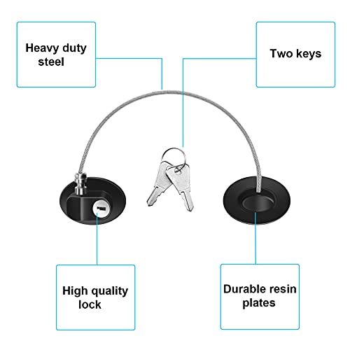 4 Pack Refrigerator Lock Cabinet Locks with Keys Adhesive Freezer Door Fridge Drawer Lock for Child Safety and Privacy, No Drilling(Black)